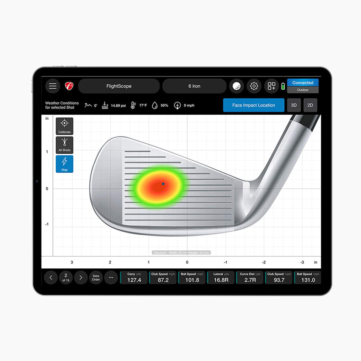 FlightScope Face Impact Location — Indoor Golf Essentials